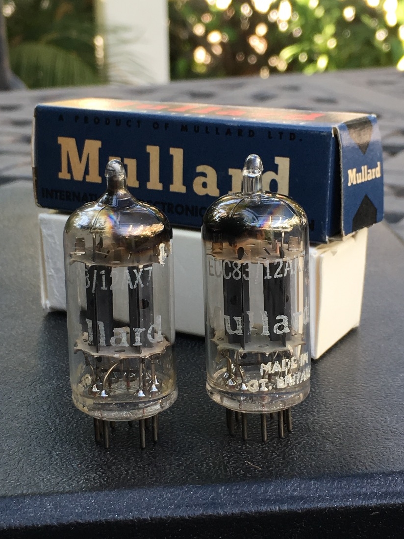 Mullard 12AX7/ECC83 Long Plate Dual Getter f91 B7L Pair - Triplett 3444 ...