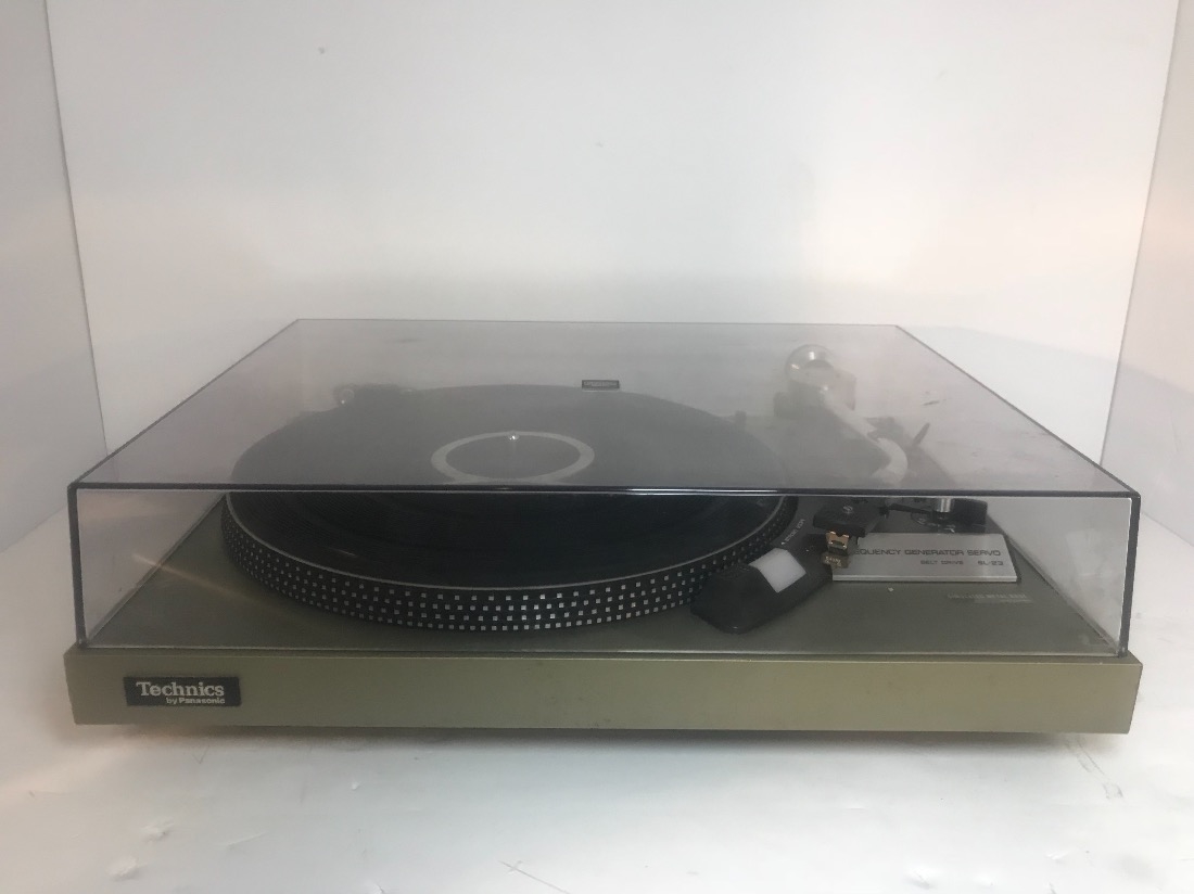 Technics SL-23 belt drive turntable with new belt and Shure M75ECS cart ...