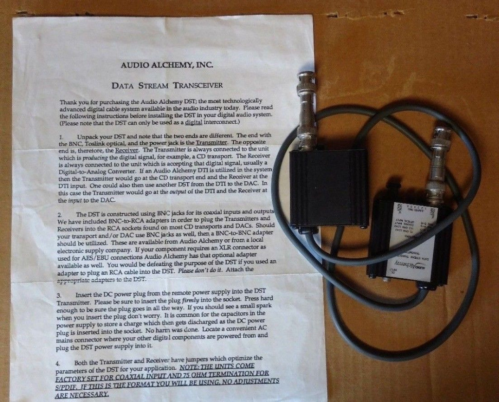Audio Alchemy Digital Stream Transmitter & Receiver For Sale - US Audio ...