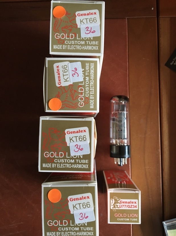 Gold Lion - 4 Matched KT66s; and (1) Unused Gold Lion UZ77/GZ34 ...