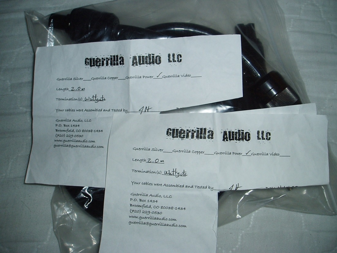 Guerrilla Audio Power Cables 15a 2M 1Pair For Sale - US Audio Mart