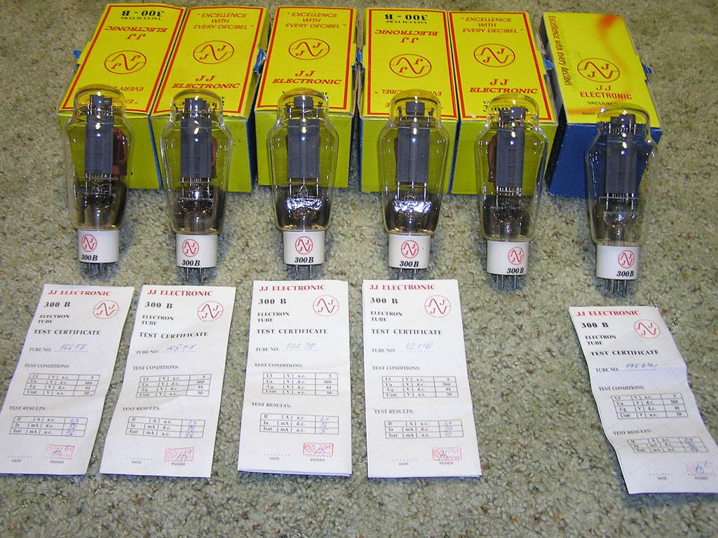 Group of 6 JJ 300B Vacuum Tubes - 2 Matched Pairs + 2 Others For Sale ...