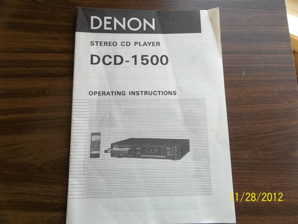 Denon DCD-1500 CD Player owners manual For Sale - US Audio Mart