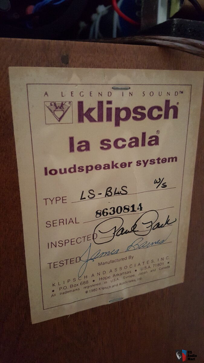 Klipsch La Scala speaker pair with upgraded extreme slope crossovers ...