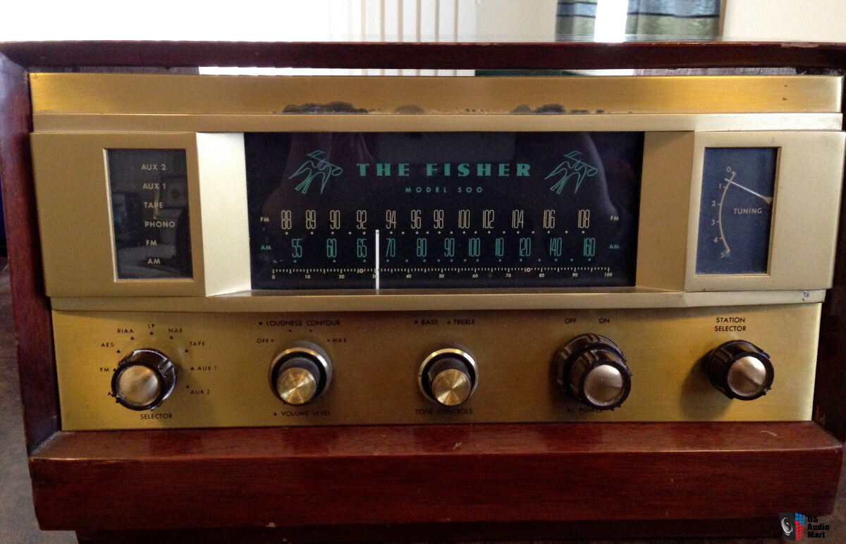 Classic Fisher 500 Vintage Mono Tube AM/FM Hi-Fi Receiver with Cabinet ...