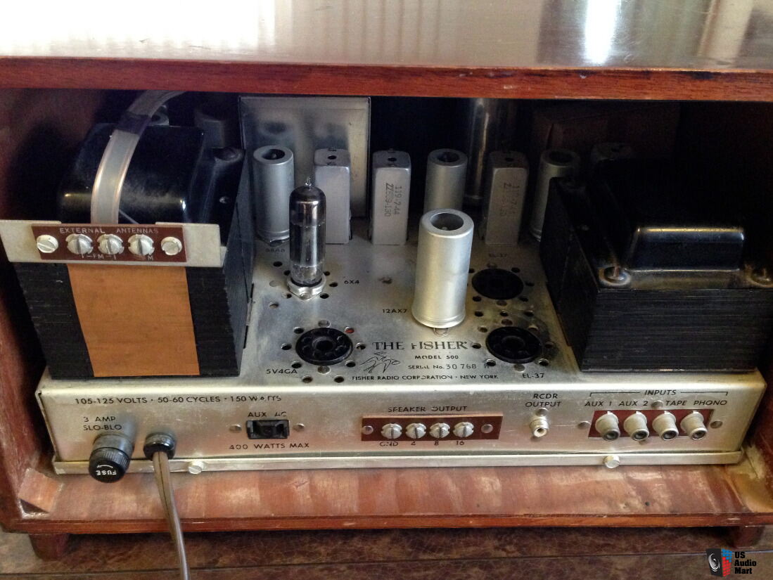 Classic Fisher 500 Vintage Mono Tube AM/FM Hi-Fi Receiver with Cabinet ...