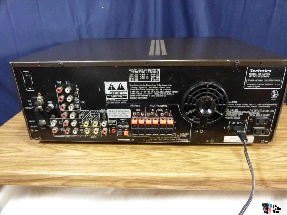 Technics SA-GX770 Class H+ A/V Control Stereo Receiver with Dolby Pro ...