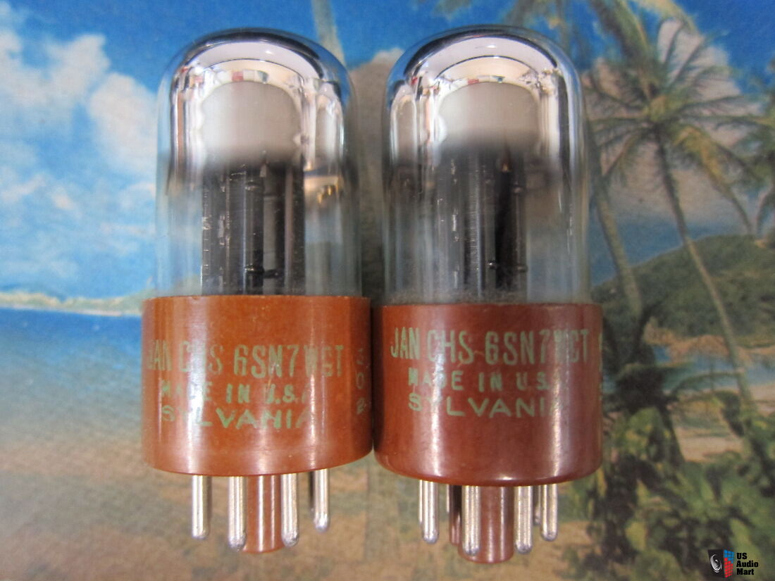Pr Vintage Sylvania 6SN7 WGT JAN CHS Military Grade Preamp Driver Tubes ...