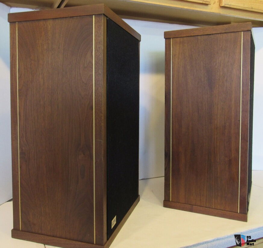 EPI Epicure M150 Walnut 2 way - 8" Speakers with Brass Inlays Restored ...