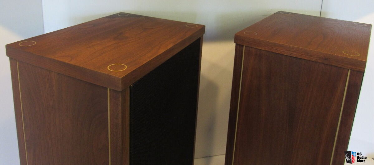 EPI Epicure M150 Walnut 2 way - 8" Speakers with Brass Inlays Restored ...