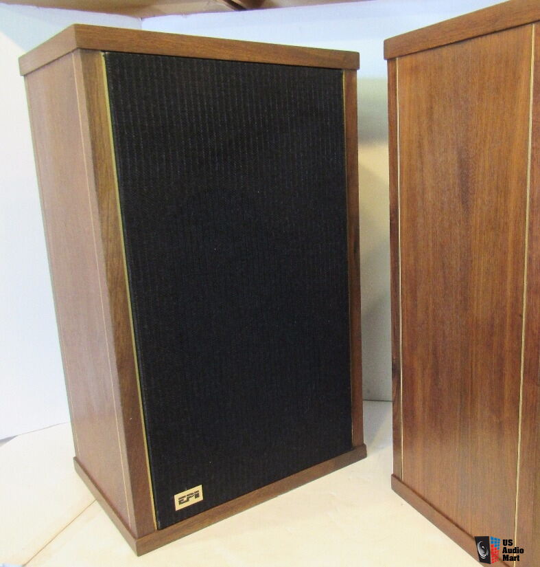 EPI Epicure M150 Walnut 2 way - 8" Speakers with Brass Inlays Restored ...
