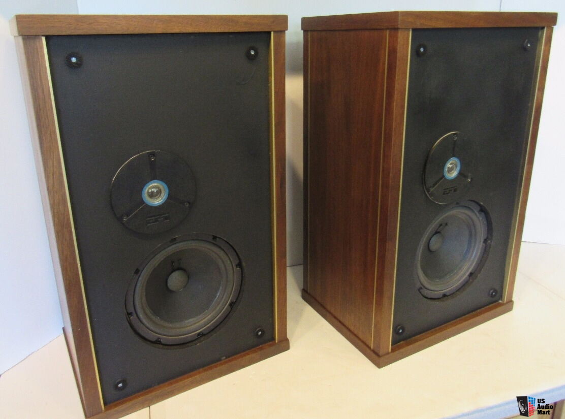 EPI Epicure M150 Walnut 2 way - 8" Speakers with Brass Inlays Restored ...