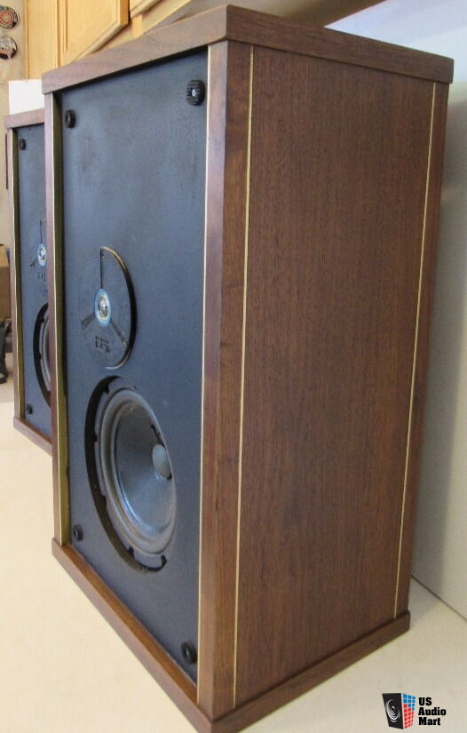 EPI Epicure M150 Walnut 2 way - 8" Speakers with Brass Inlays Restored ...