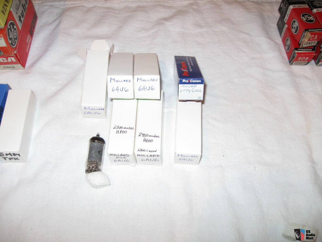 Assorted Tubes-- 12BH7- 12AT7- 6AU6- 6GH8- 6SN7- included are some for ...