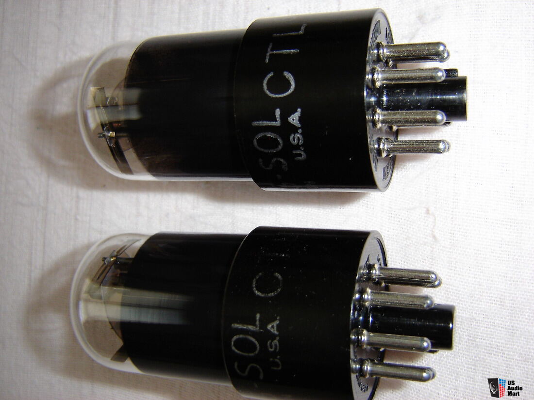 Tung-Sol CTL 6SN7 GT Black Glass, Round Plate, Oval Mica Tubes
