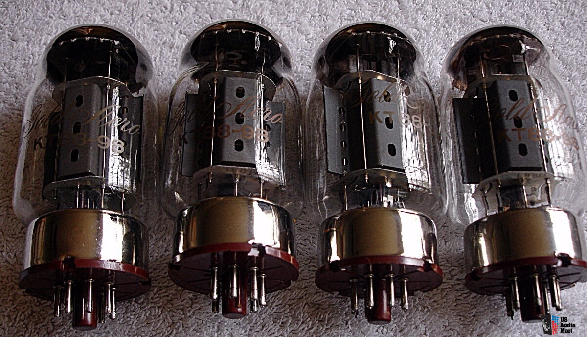 Gold Aero KT88-98 Fully Matched Quad (4 Tubes) 24-HR Burn-In Photo ...