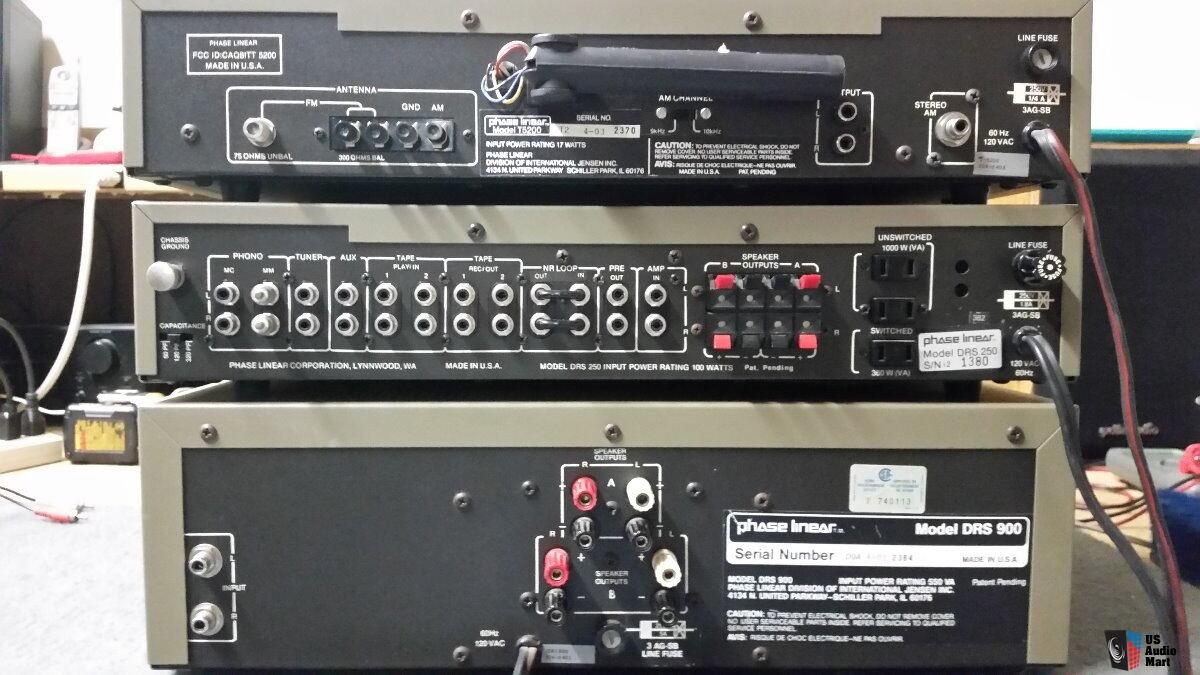 Phase Linear T5200 Tuner, DRS 250 Int. Amp, and DRS 900 Amp Photo ...