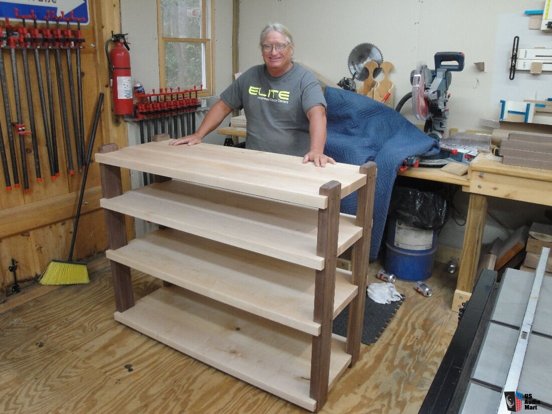 Custom 3 Shelf walnut and maple audio stands Photo #1748008 - US Audio Mart