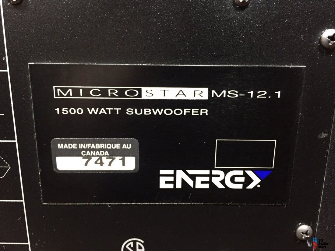 Energy MicroStar MS-12.1 Powered Subwoofer 1500 Watts! w/Black Piano ...