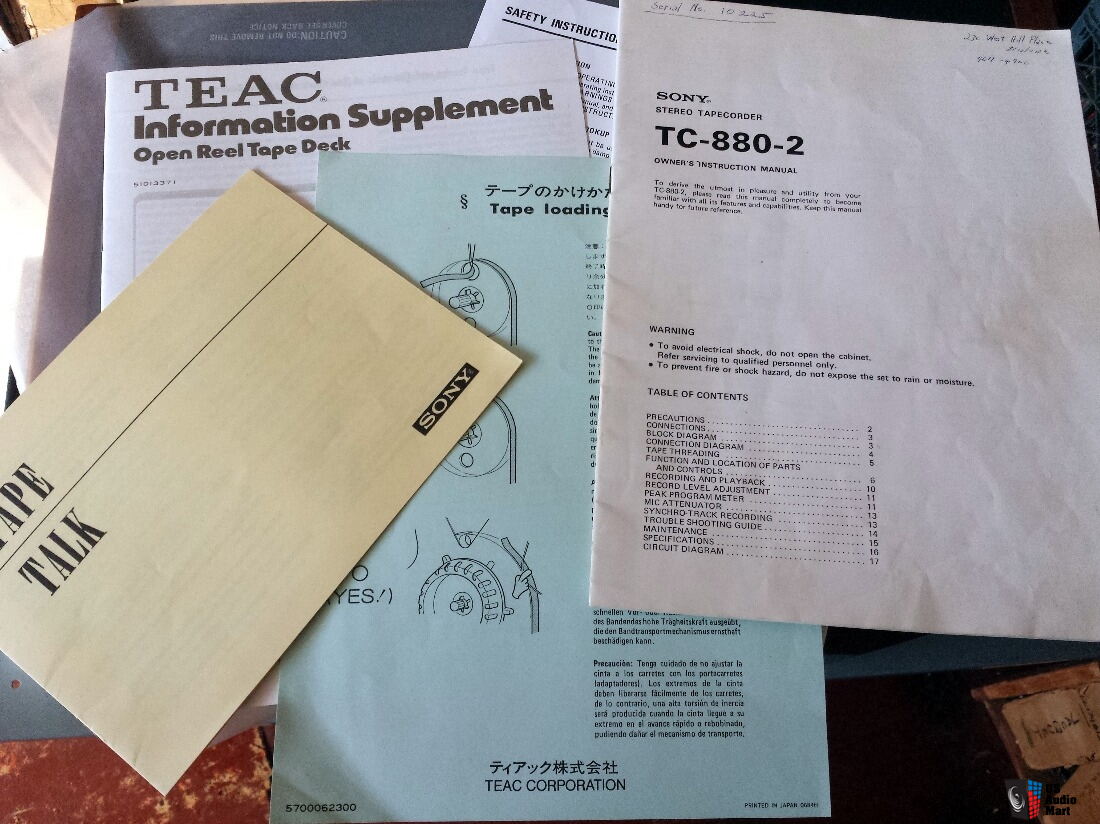 SONY TC-880-2 Reel to Reel Open reel Tape Deck RARE Japan + NAB HUBS ...