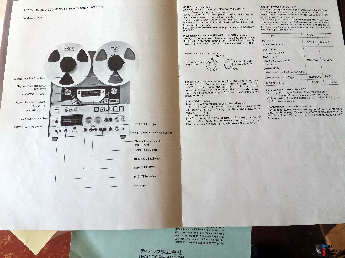 SONY TC-880-2 Reel to Reel Open reel Tape Deck RARE Japan + NAB HUBS ...