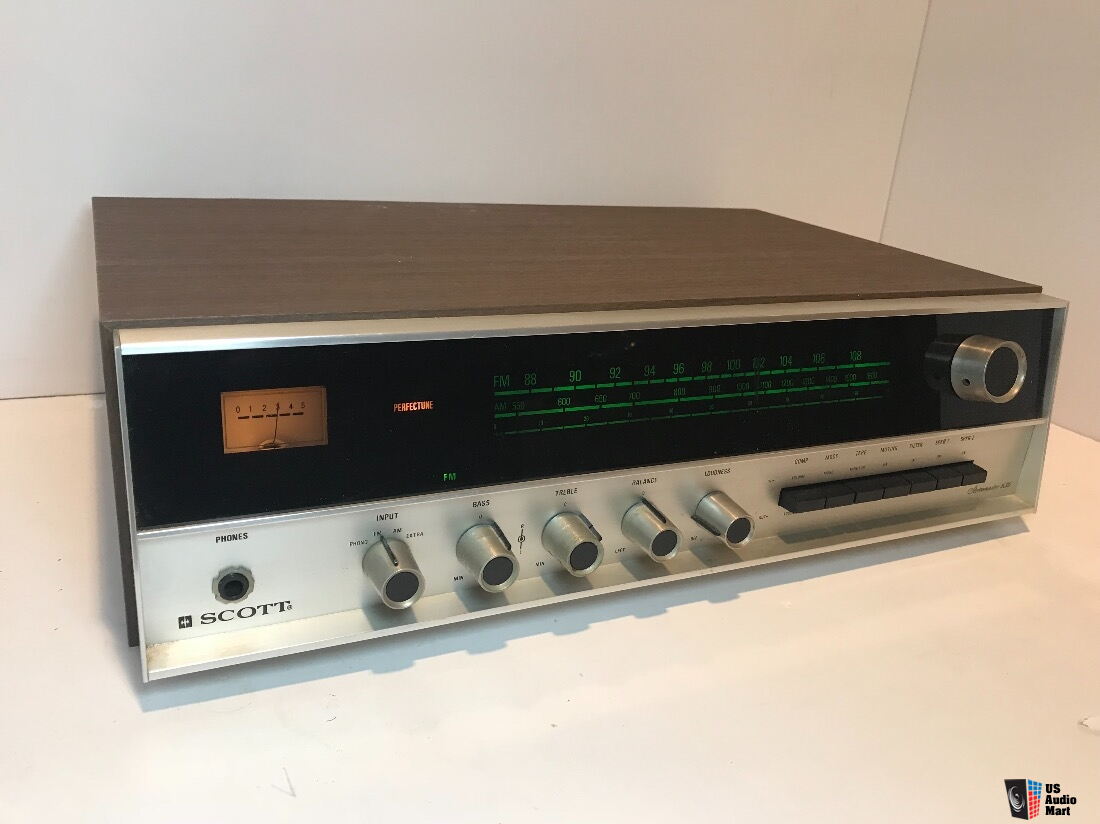 1971 Scott Stereomaster 636 silver face wood cabinet 25 watt stereo ...
