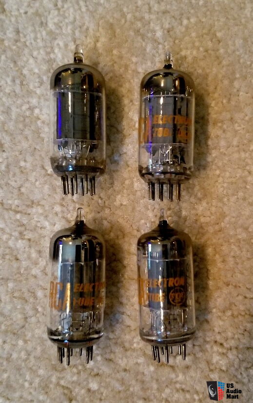 Quad of RCA 12AX7 Tubes - "D" Getter, Long Plate -Test Super Strong For ...