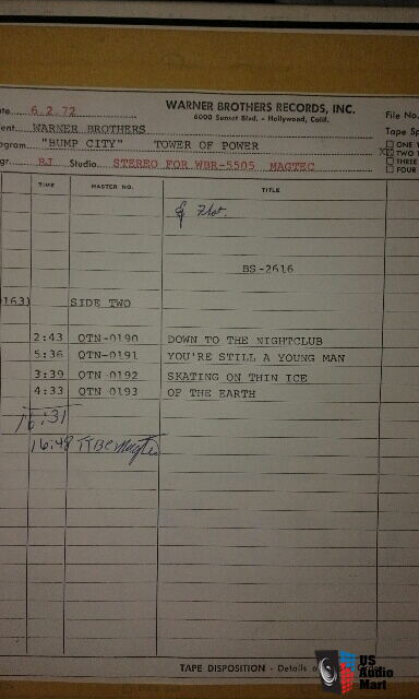 25 reel to reel studio master tapes - 15 ips, half track, quartet inch ...