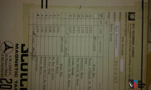 25 reel to reel studio master tapes - 15 ips, half track, quartet inch ...