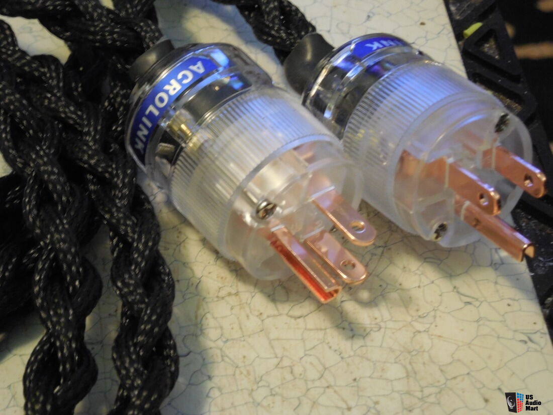 2 Silver / Copper Power Cords Black Shadow 2 Meter (Matched Pair) Photo ...