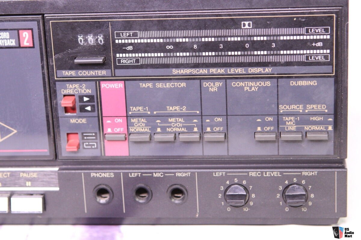 SHARP Stereo Double Cassette Deck-RT-W800 - Vintage - Free Shipping ...