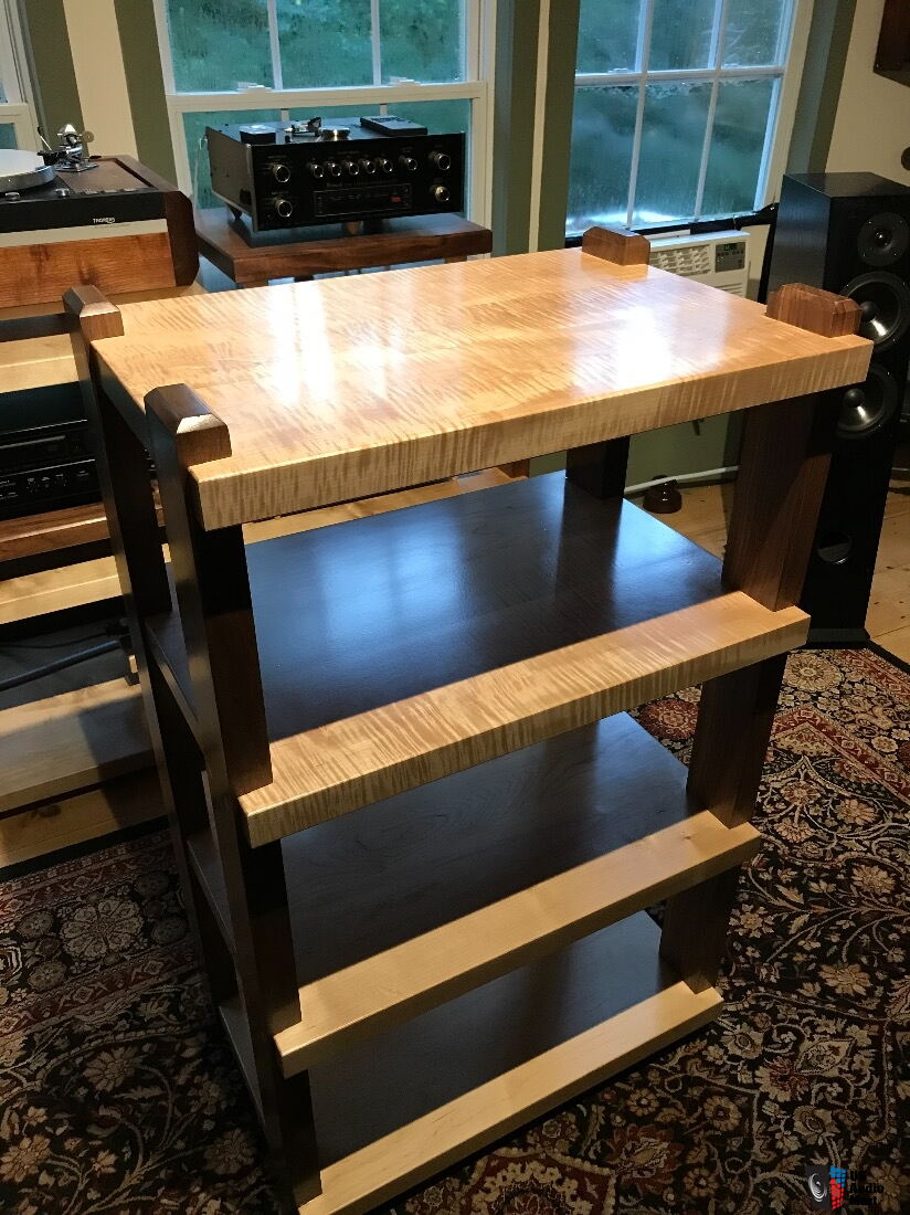 Custom 3 shelf walnut and maple audio stand Photo #2062510 - US Audio Mart