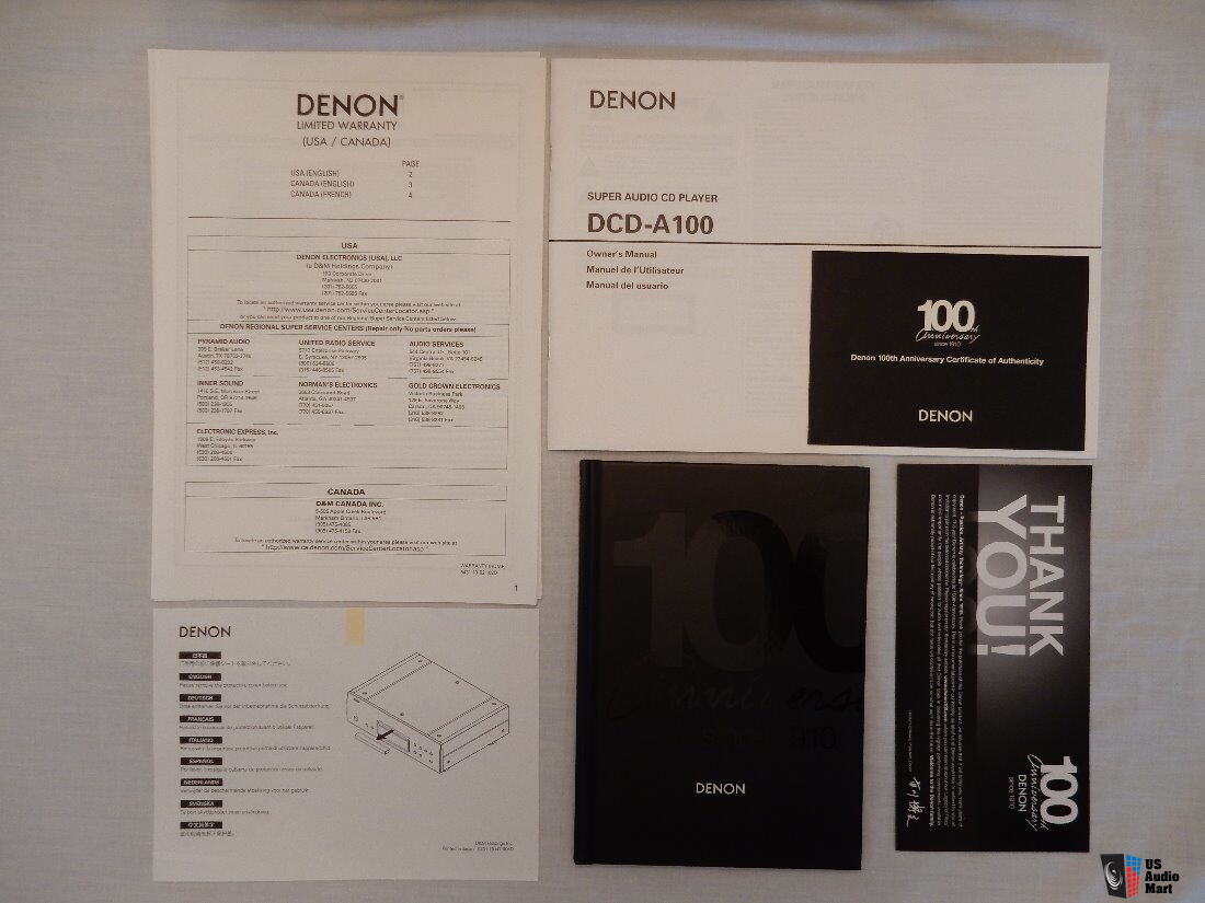 Denon DCD-A100 100th Anniversary SACD/CD unit-All Originally-Included ...