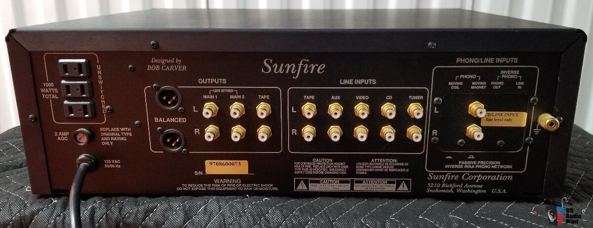 Sunfire Classic Vacuum Tube Control Center Pre-Amp by Carver w/o Remote ...