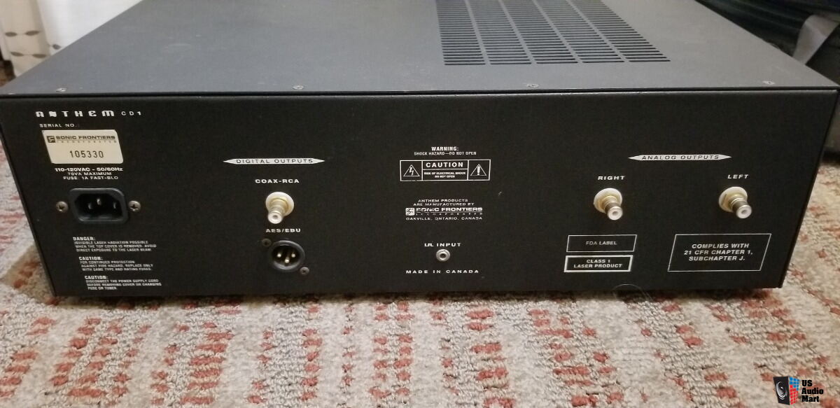 Anthem CD1 tube CD player and extra spare tube Photo #2333829 - US ...
