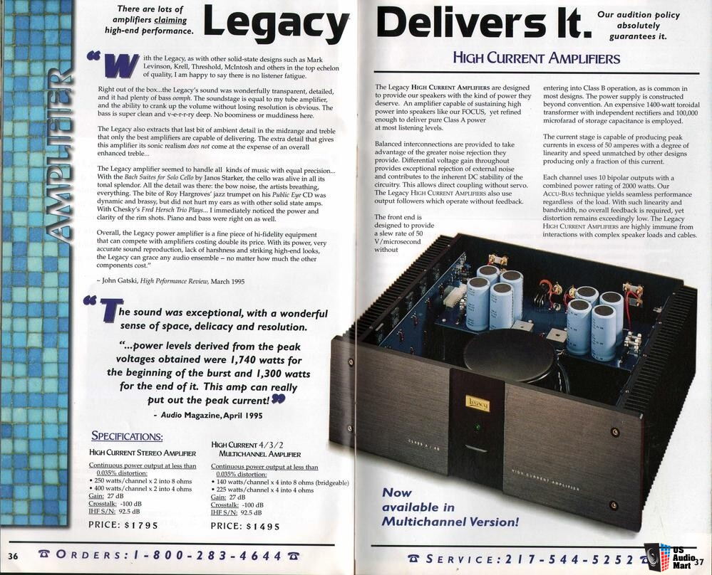 Legacy Audio High Current Amplifier Class A / AB Photo #2345254 - US ...