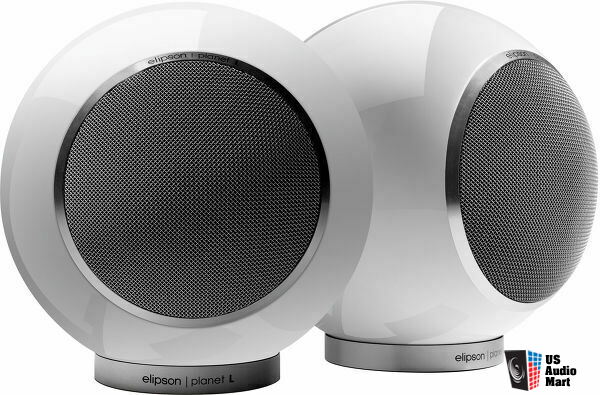 Elipson Planet L Bookshelf Speakers (Set of 3) - White Lacquer, New in ...