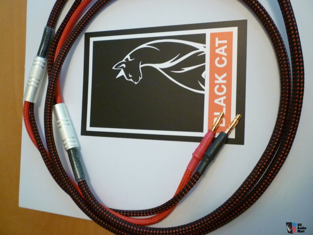 Black Cat Cable 3232 speaker cable 2 meter length w/ bananas- as new ...
