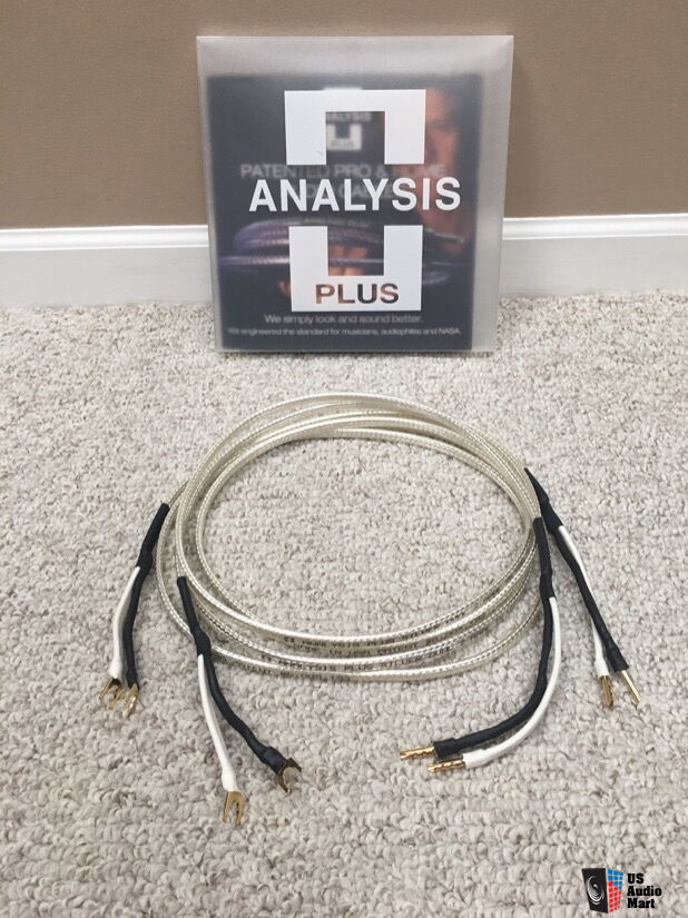 Analysis Plus Inc. Silver Oval Two Speaker Cables, 7", spade amp ends ...
