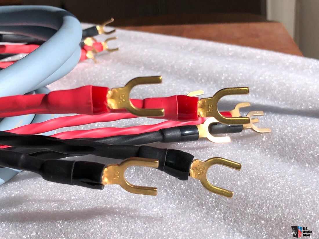 Audioquest Crystal+ pair, Bi-Wired 6'6" speaker cables, Spades Photo ...