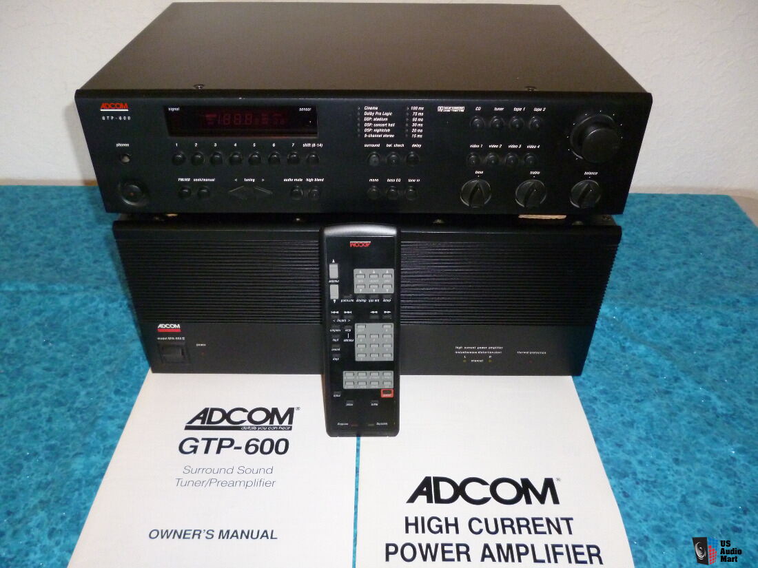 Adcom GFA 555ii and GTP 600 Preamp/tuner Original Remote and Original ...