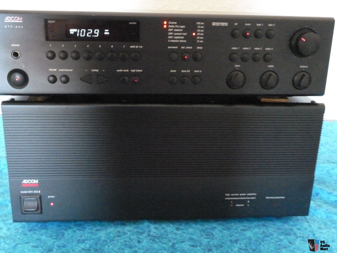 Adcom GFA 555ii and GTP 600 Preamp/tuner Original Remote and Original ...