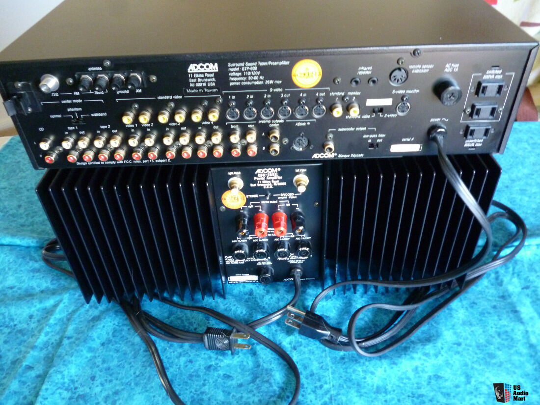 Adcom GFA 555ii and GTP 600 Preamp/tuner Original Remote and Original ...