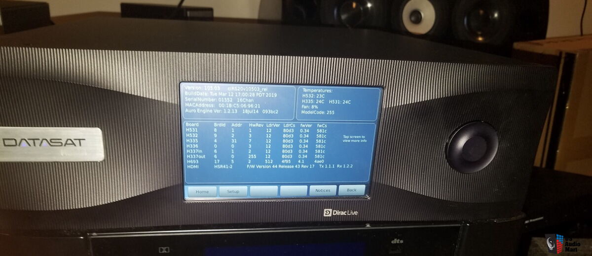 Datasat RS20i with Dirac, Auro+Atmos/DTS-X/HDCP 2.2 Upgrades For Sale ...
