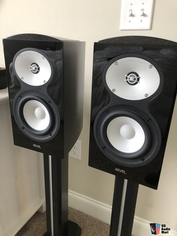Revel M126Be Gloss Black w/ Factory Stands For Sale - US Audio Mart