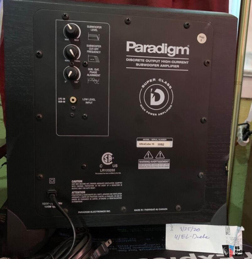 Paradigm UltraCube 10 Powered Subwoofer-FREE shipping! 650 Watts RMS ...