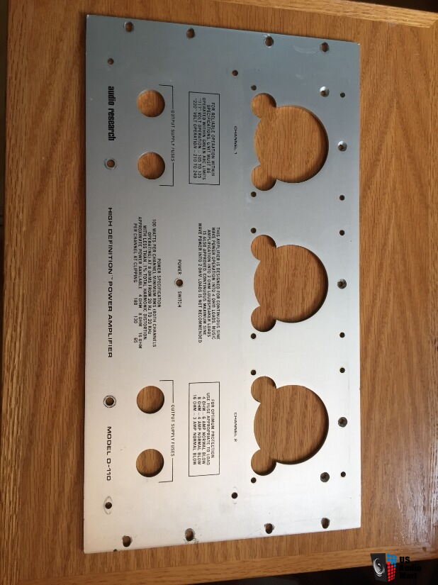 Audio Research D-110 amplifier faceplate (with optional Weston meters ...