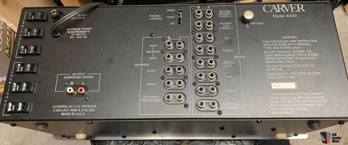 Carver 4000T Sonic Holography Stereo preamp with stereo surround outs ...