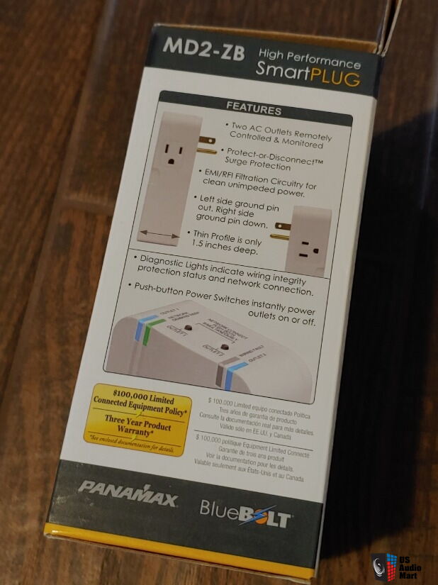 Panamax MD2-ZB 2-outlet SmartPlug BlueBolt surge protector ×4 with ...
