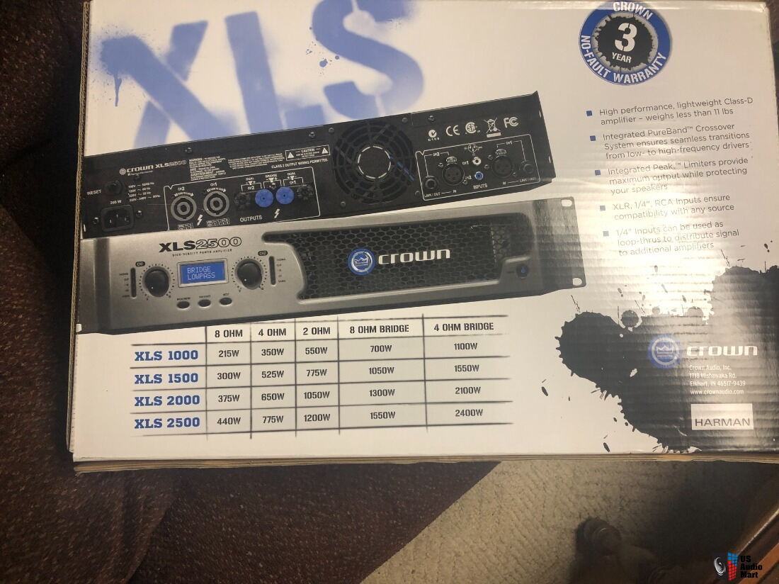 Crown XLS2000 Stereo Power Amplifier New in Box Photo #3002921 - UK ...